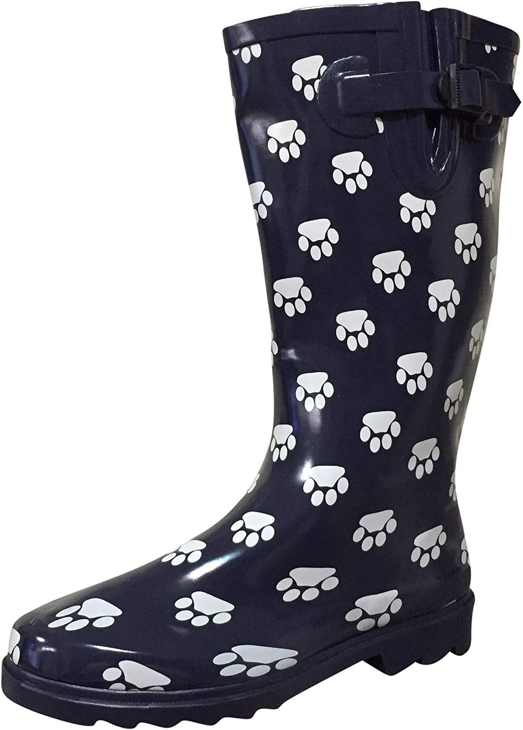 Women's Rain Boots Waterpoof Rubber Mid Calf Colors Wellie Snow ...