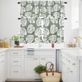 3 Piece Kitchen Curtains and Valances Set Monstera Leaves Cafe Curtains ...
