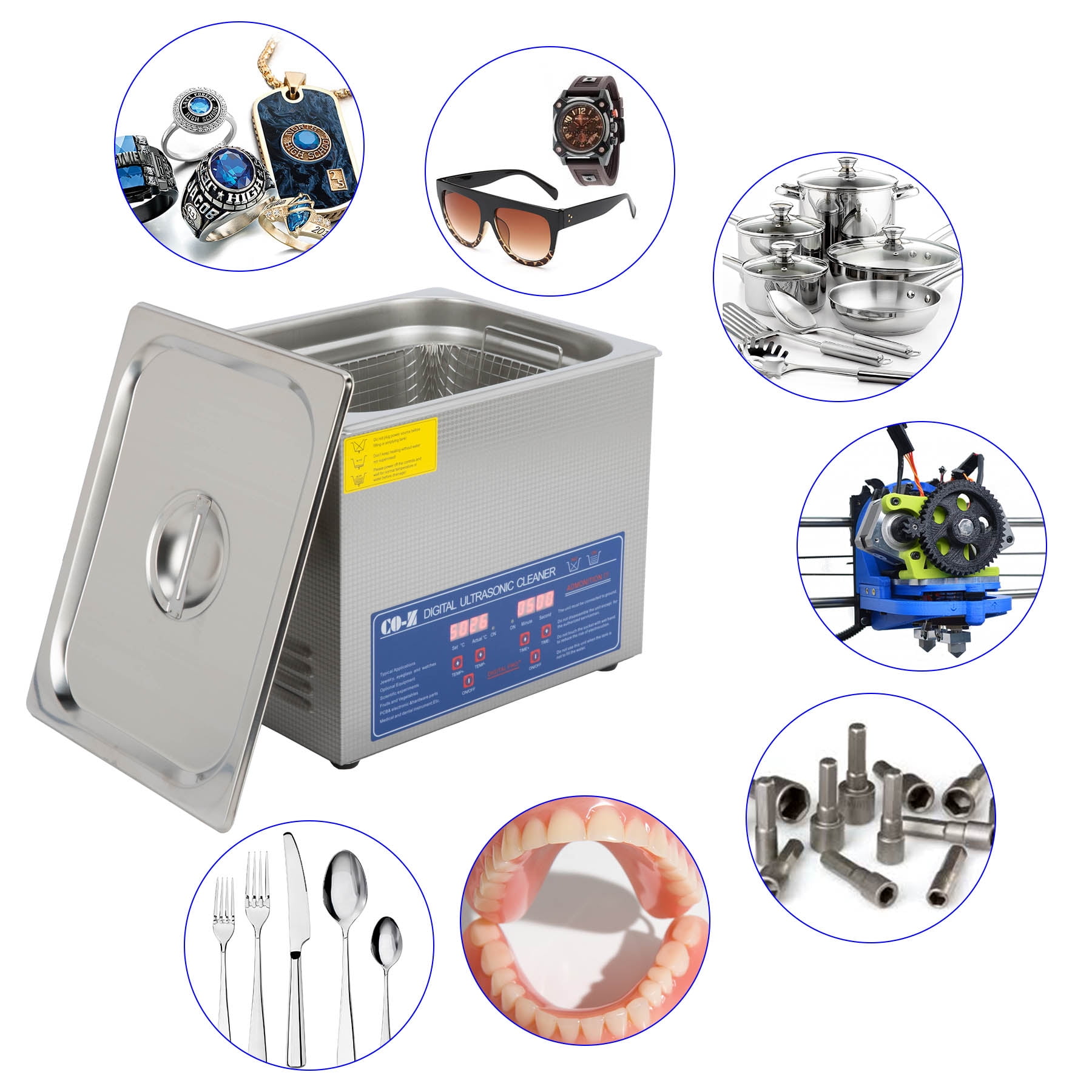 10L Ultrasonic Cleaning Machine for Cleaning Jewelry Glasses Timepieces ...