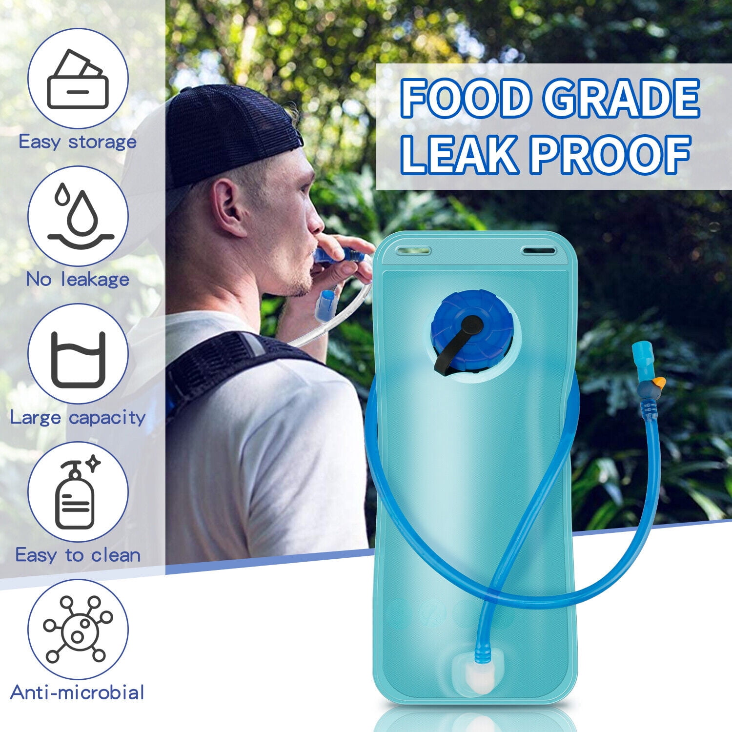 Htwon 3L Water Bladder Bag Hydration Backpack Pack Hiking Camping ...