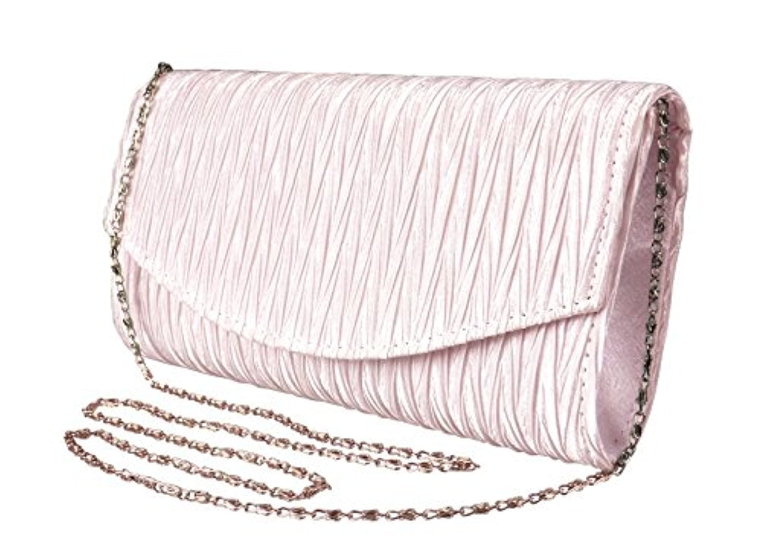 Peach Couture Womens Vintage Satin Pleated Envelope Evening Cocktail ...
