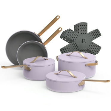 Beautiful 12pc Ceramic Non-Stick Cookware Set, Lavender by Drew ...