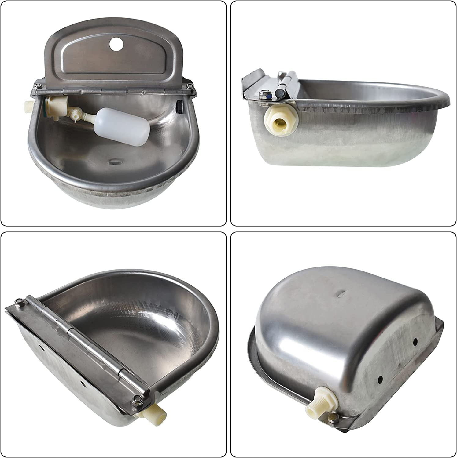 ALL-CARB Stainless Steel Water Trough Bowl Automatic Drinking Horse Cow ...