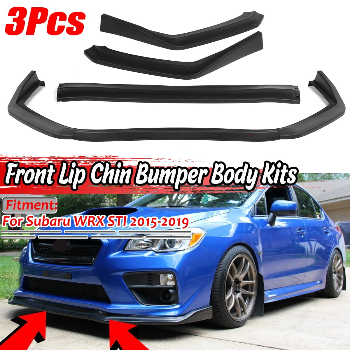 Front Bumper Lip for Subaru WRX STI 2015-2021, Front Spoiler Diffuser ...