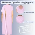 DIGNITY PAJAMAS Open Back Nightgown for Ladies Cotton Cap Sleeve Lace ...