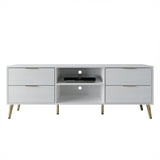 Castle Place TV Stand Console - Gold Metal Legs - Walmart.com
