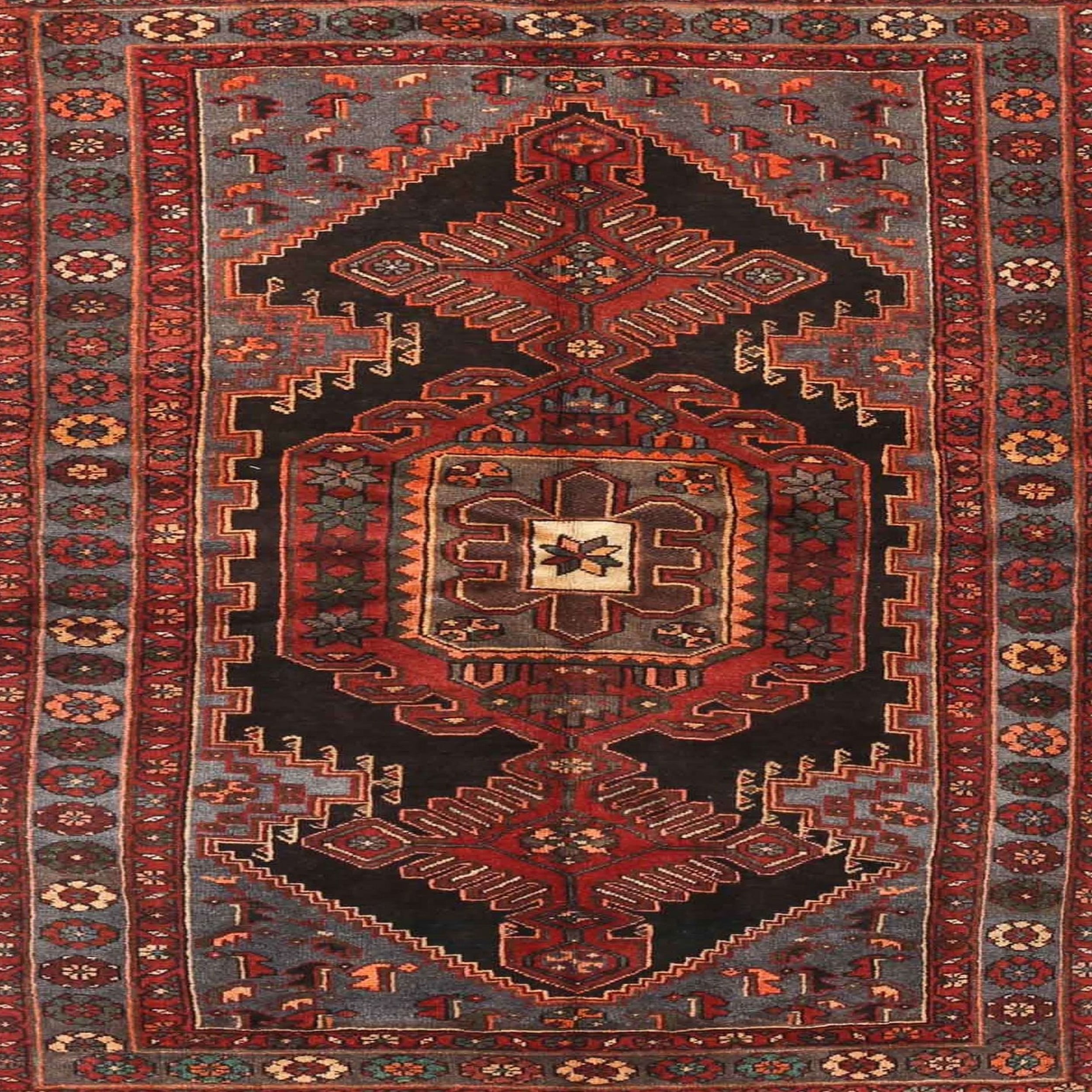 Ahgly Company Indoor Square Traditional Saffron Red Persian Area Rugs ...