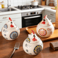 Ceramic Salt Cellar with Lid and Spoon,Chicken Salt Jar 13 OZ Large ...