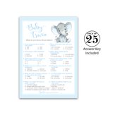 BLUE ELEPHANT Baby Shower Game — BABY TRIVIA Games — Pack of 25 — BOY ...