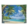 Creowell Beach Decor Tapestry Ocean Sea Tropical Island Palm Tree ...