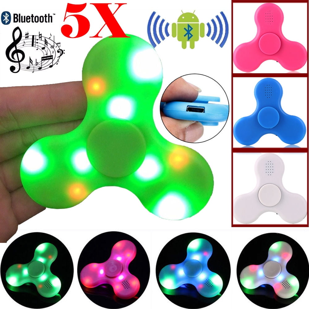 5 PACK LED Light W/ Bluetooth Speaker Hand Fidget Spinner Gyro Desk ...