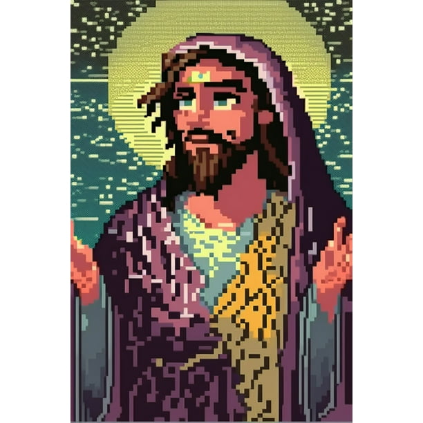 24x36 gallery poster, Jesus Christ 8 bit graphics p12 - Walmart.com