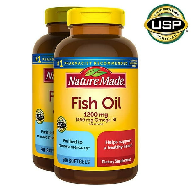 Nature Made Fish Oil 1200 mg., 400 Softgels - Walmart.com - Walmart.com