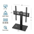 FITUEYES Stable Television Stand, Glass Black, 15.20 x 9.50 x 24.10", 7 ...