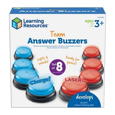 Learning Resources Lights and Sounds Answer Buzzers, Recordable Buttons ...
