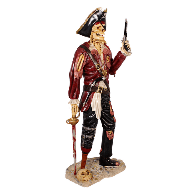 Pirate Skeleton with Gun Life Size Statue - Walmart.com