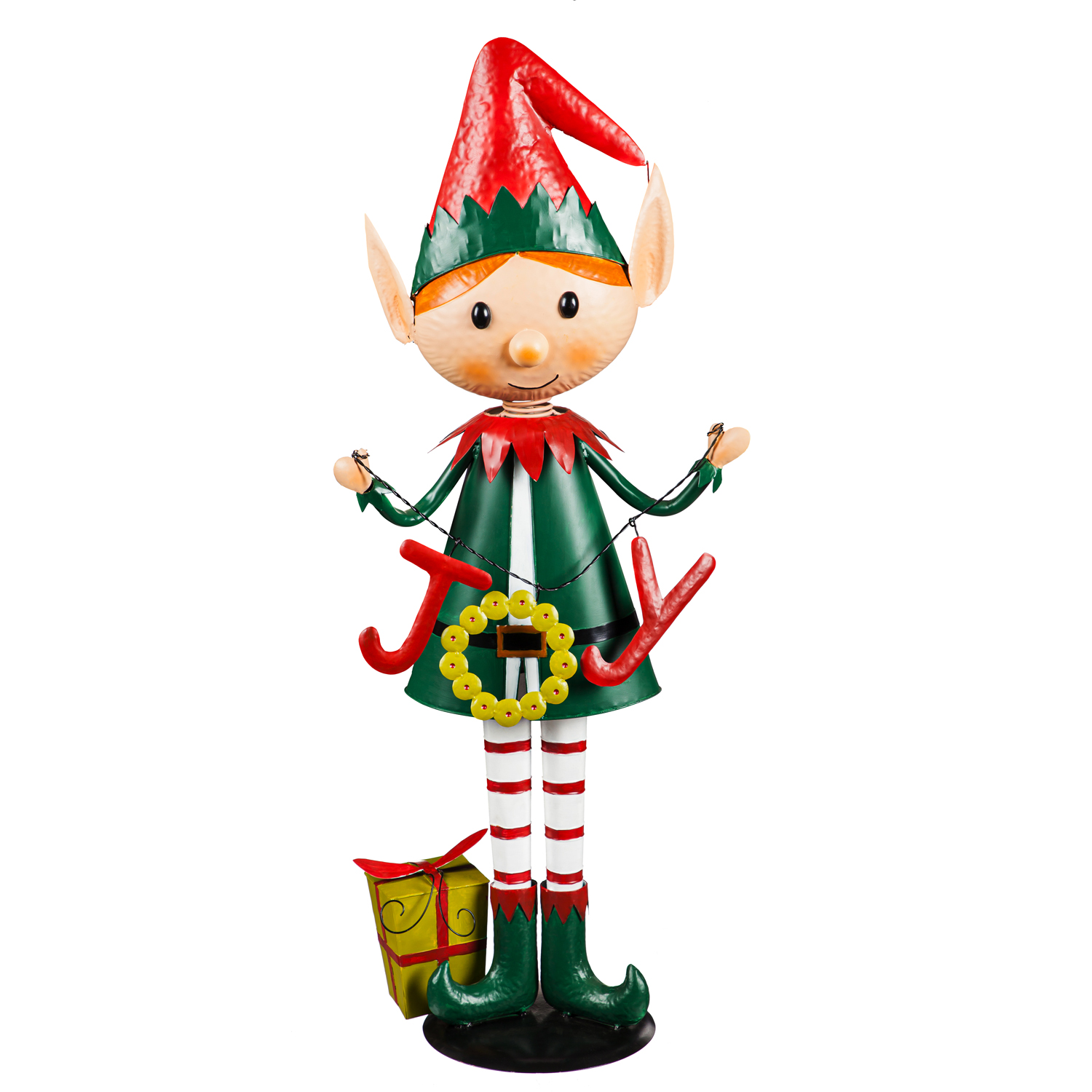 43"H Metal Bouncy Elf Joy Garden Statuary - Walmart.com