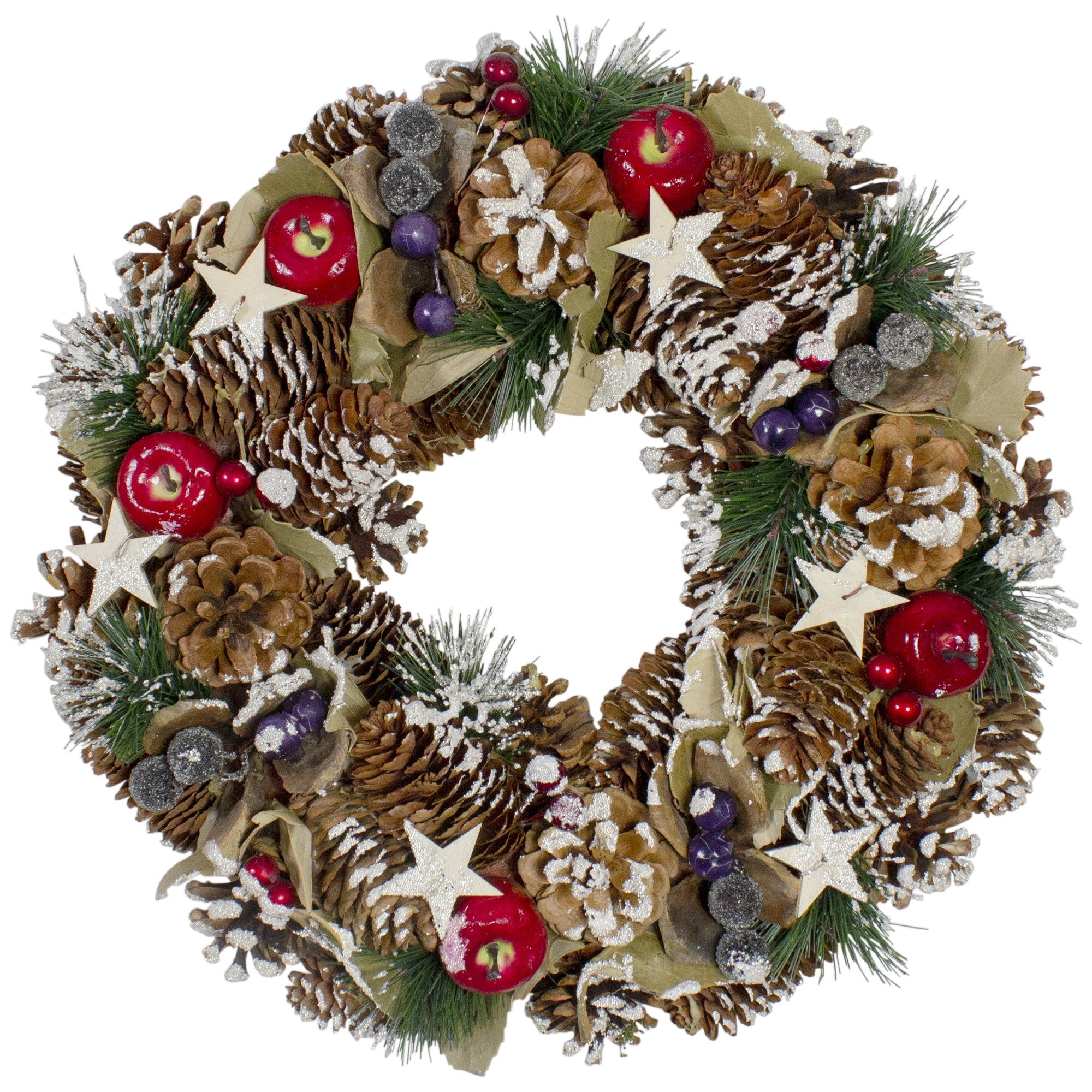 Wreaths & Door Hangers Wreaths 22 Frosted Edge Variegated Holly Leaf ...