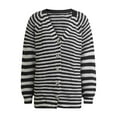 DHFJKG Womens Cardigan Sweaters Knitted Striped Loose Fit Raglan Long ...
