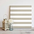 Beige and White Stripe Canvas Artwork Painting Art, Rustic Country Farm ...