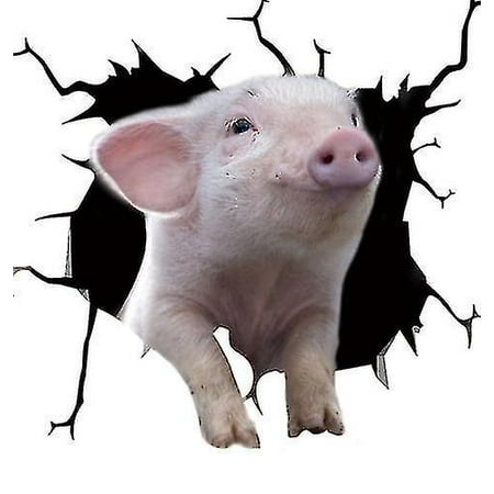 Funny Pig Cracked Car Sticker Car Window Meme Cattle Decal 12 X 12" Pvc ...