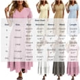 ZToonmas Women's Striped V-Neck Maxi Dress Short Puff Sleeve Back ...