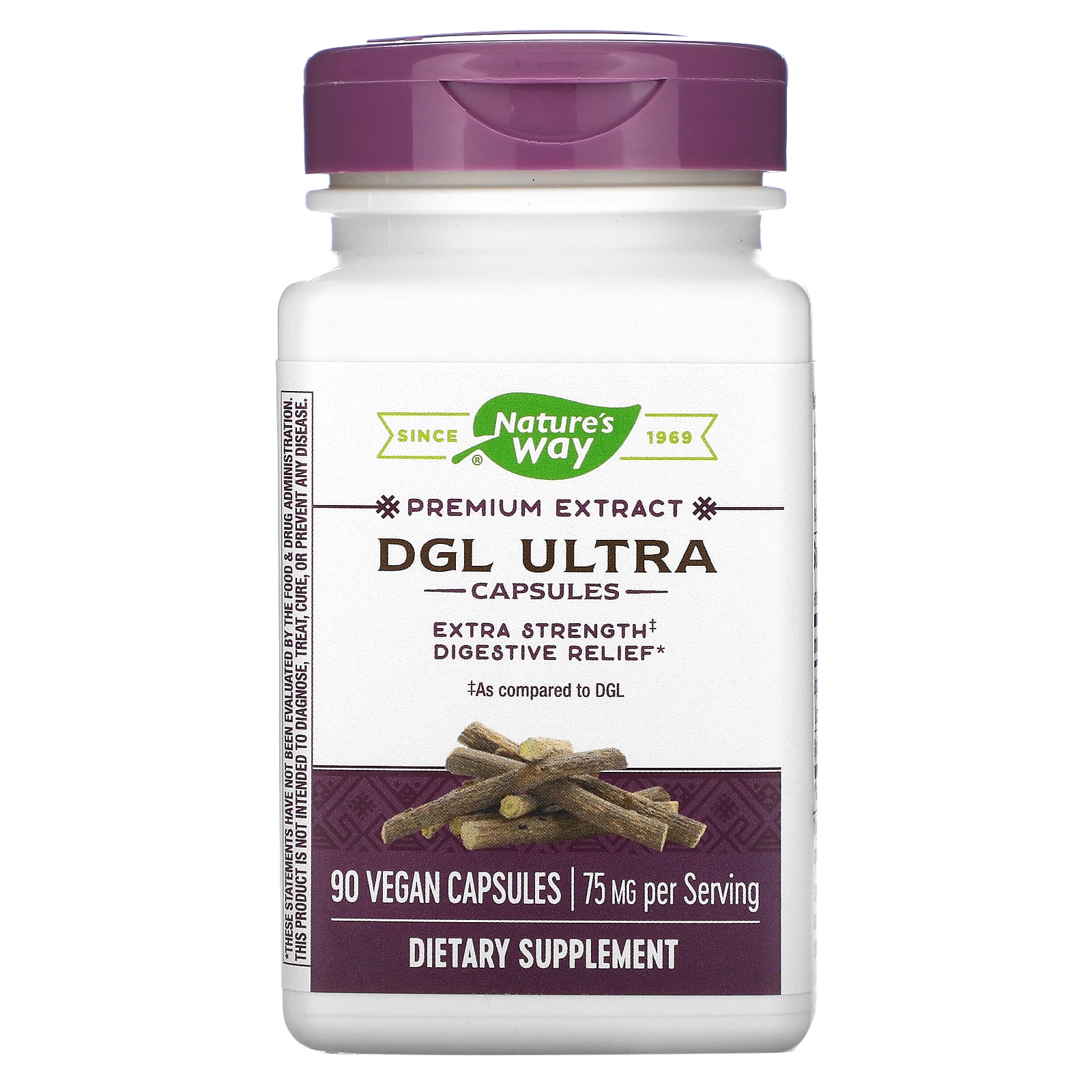 Nature's Way DGL Ultra, 75 mg, 90 Vegan Capsules - Walmart.com