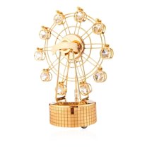Matashi Silver Plated Music Box with Crystal Studded Silver Carousel ...