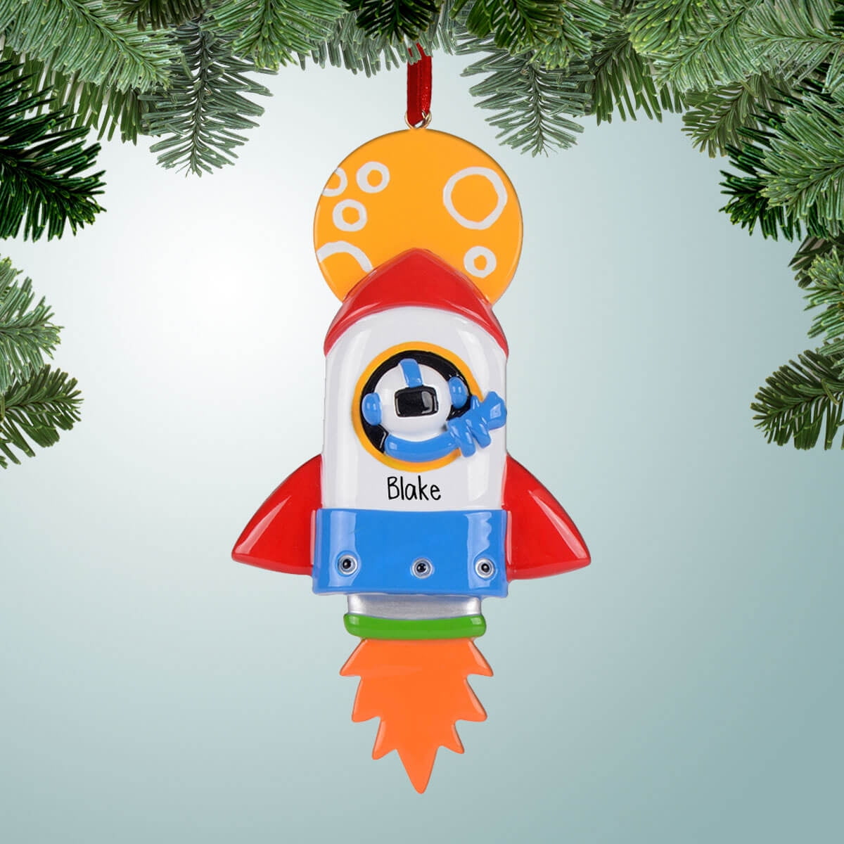 Personalized Astronaut in Rocket Christmas Ornament - Traveling to ...
