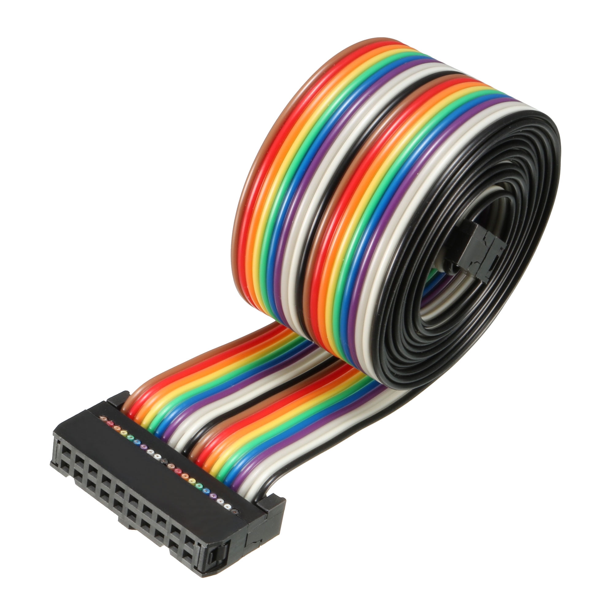 IDC 20P Wire Flat Rainbow Ribbon Cable 118cm 2.54mm Pitch - Walmart.com