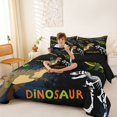 Aikeke Cartoon Dino King Bedding 7pcs, Graffiti Dinosaur Skeleton King ...