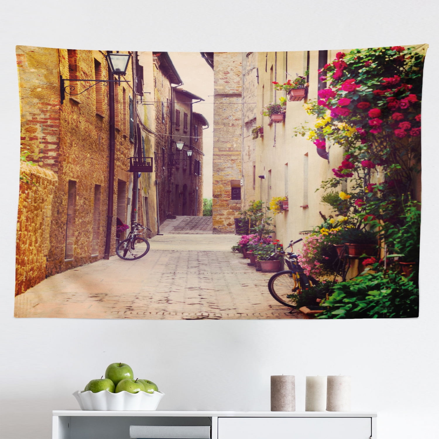 Cityscape Tapestry, Binifacio Town Rocks Corsica Coastline Cliff Clear ...