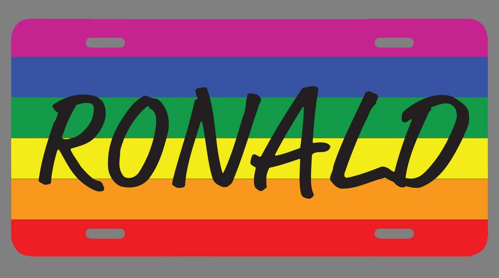 Ronald Name Pride Flag Style License Plate Tag Vanity Novelty Metal ...