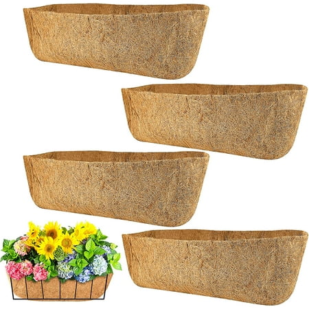 4 Packs 24 Inch Coco liners for planters, Horse Trough Coconut Planter ...