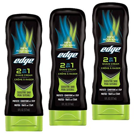 Edge 2-in-1 Sensitive Skin Shave Cream for Men, 6 Ounce - Pack of 3 ...