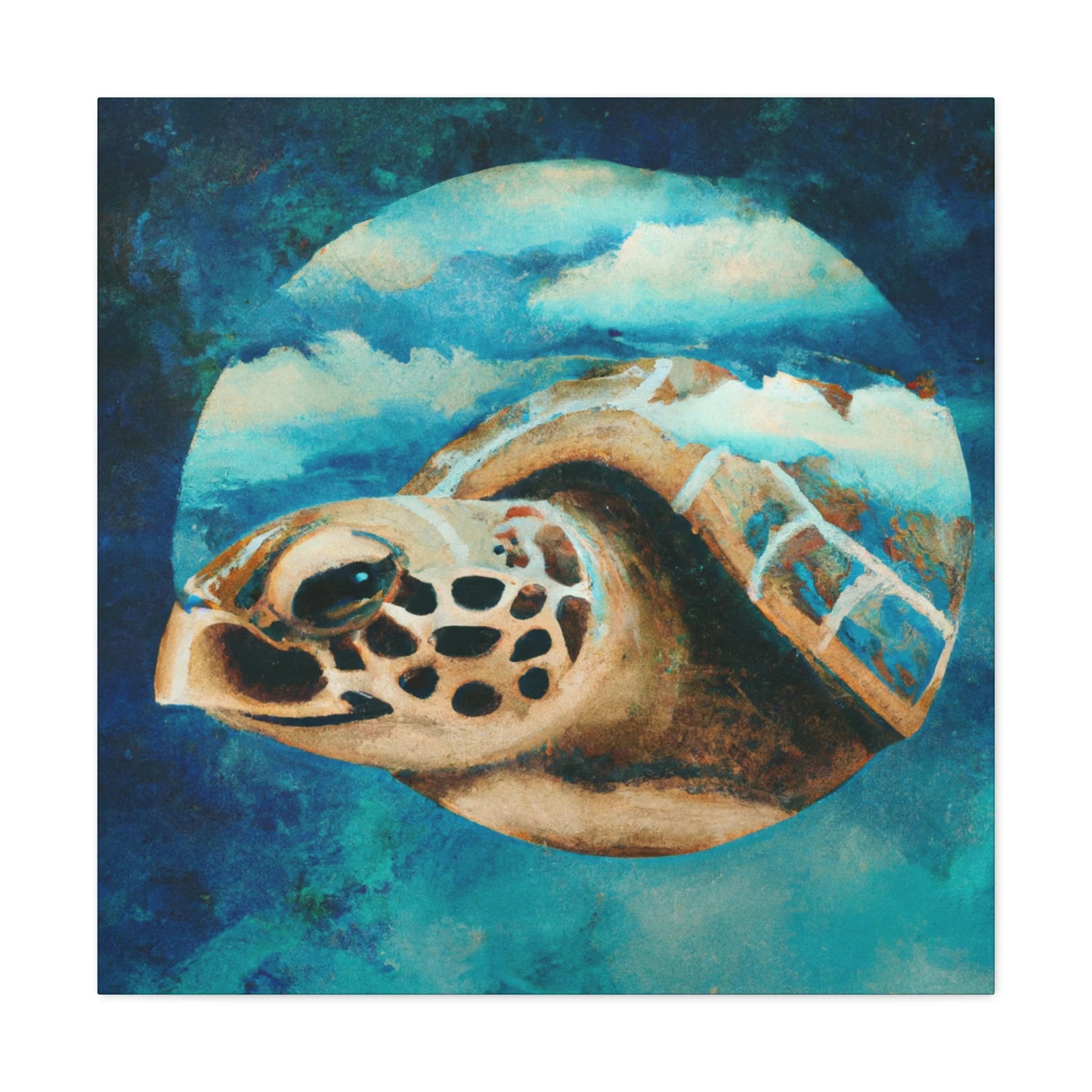 Sea Turtle in Surrealism - Canvas - Walmart.com