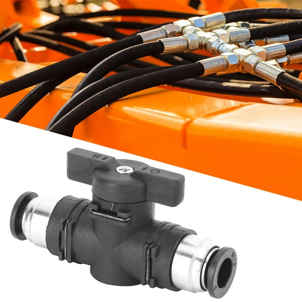 Conector neumático, Conector neumático negro Válvula manual Válvula ...
