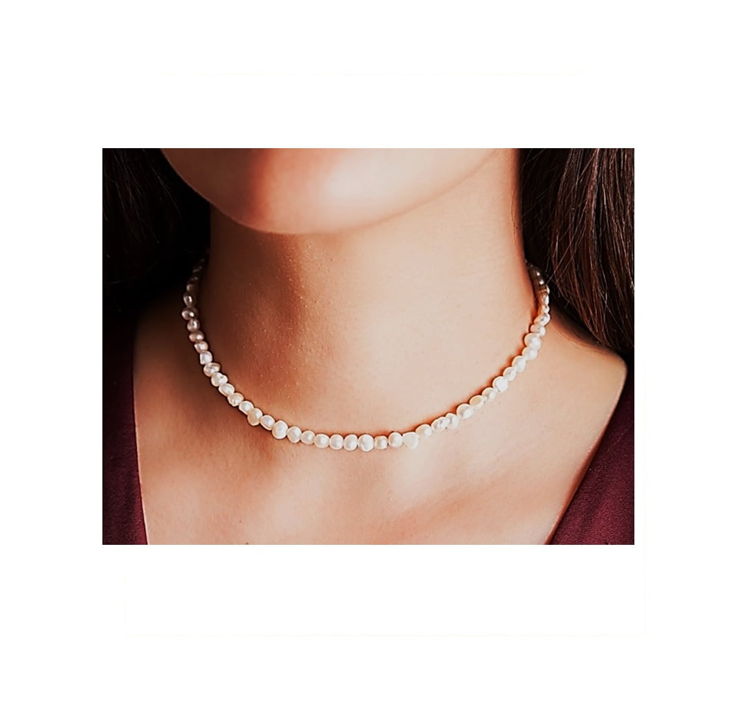 Gargantilla GREG J.M. Perla Cultivada Barroca Chapa de oro Clásico | Walmart en línea