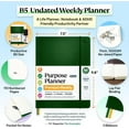 Purpose Planner Notebook B5 7.5"x9.8" Undated 2026 Daily Weekly and ...