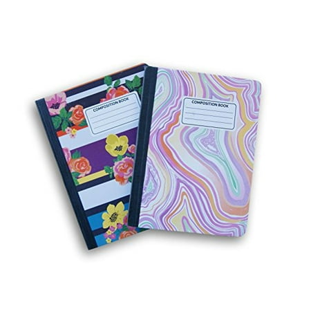 Floral and Swirl Patterned Wide Ruled 100 Sheets Composition Notebooks ...