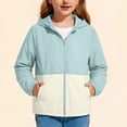BFHHYA Teens UPF 50+ Sun Protection Jackets Color Block Zipper Long ...