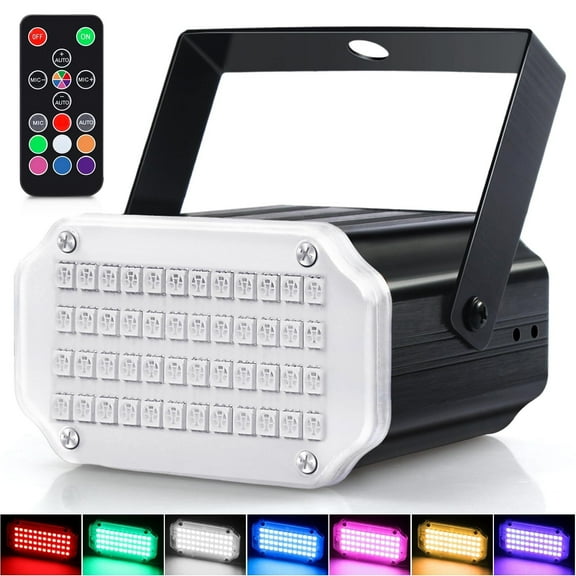 180 LED Strobe Flash Light Sound Control Activated Speed Adjustable ...