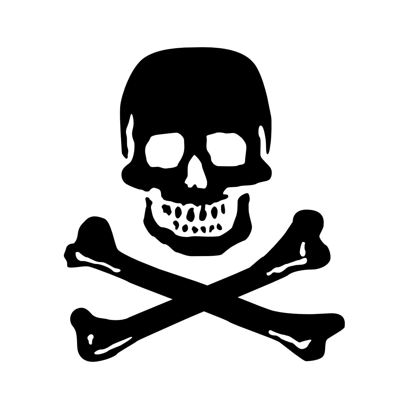 Skull and Bones Sticker Decal Die Cut - Self Adhesive Vinyl ...