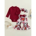 Bagilaanoe 3pcs Newborn Baby Girl Long Pants Set Long Sleeve Ribbed ...