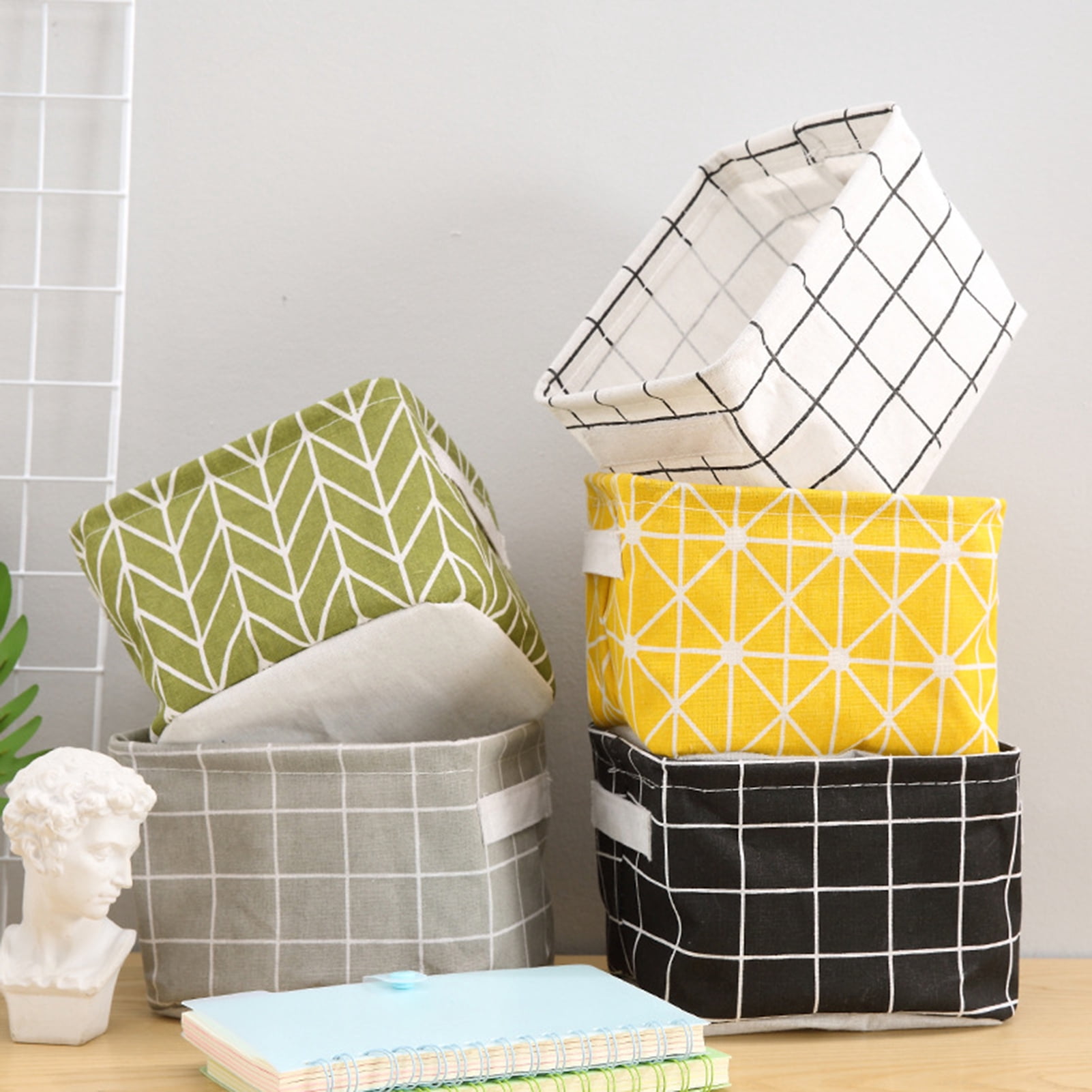 Hesroicy Decorative Storage Bin with Handle Cotton Flax Widely Usage ...