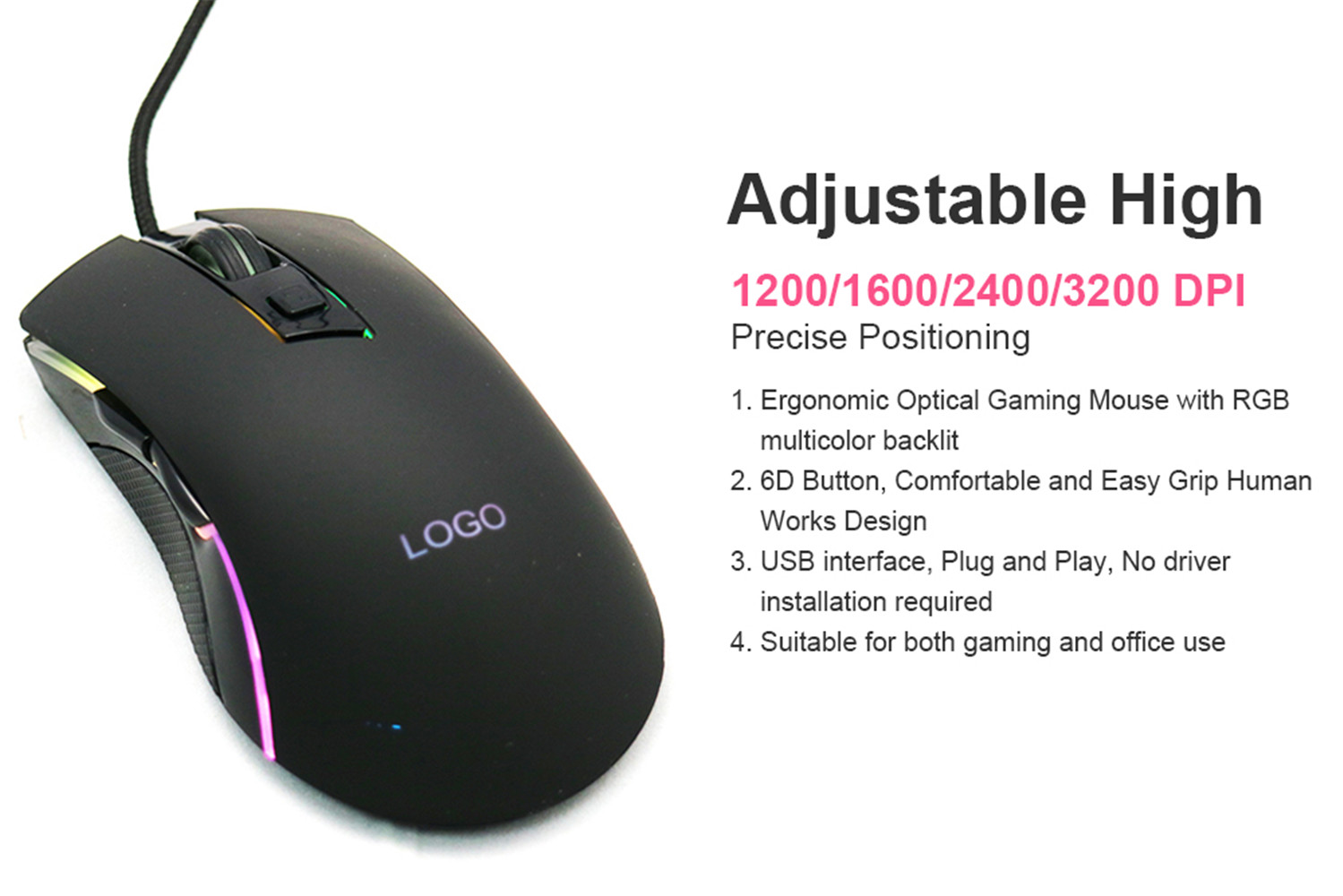 ANKO Gaming Mouse RGB Backlit Programmable Wired USB For PC Laptop ...
