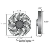 Derale 16116 16" Diameter H.O. Extreme Electric Fan - Walmart.com