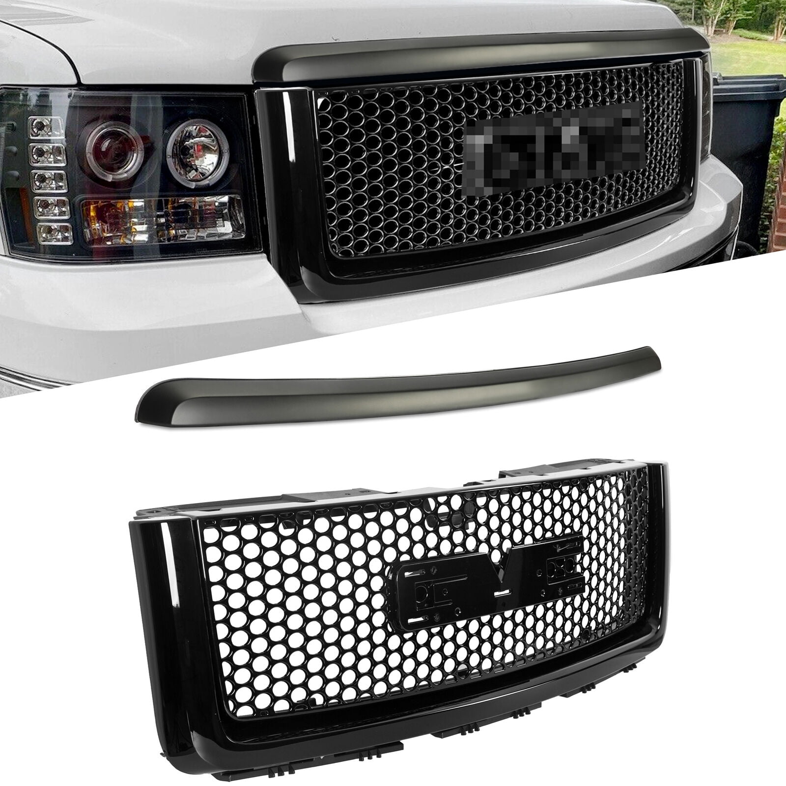 Kojem Front Bumper Upper Hood Center Mesh Grill Grille Honeycomb Style ...