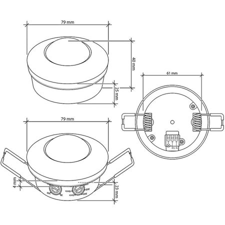 Indoor Motion Detector, Flush And Surface Mounted, Programmable ...