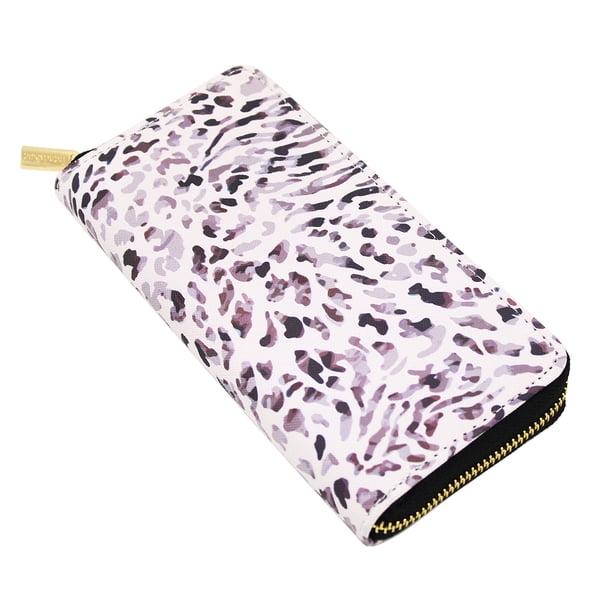 Premium Vegan Leather Animal Print Continental Zip Around Wallet ...
